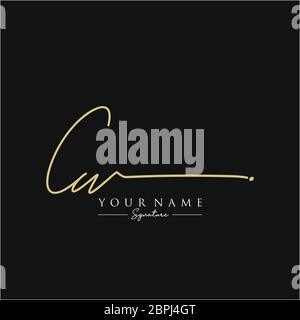 CW Letter Signature Logo Template elegant design logo. Hand drawn ...