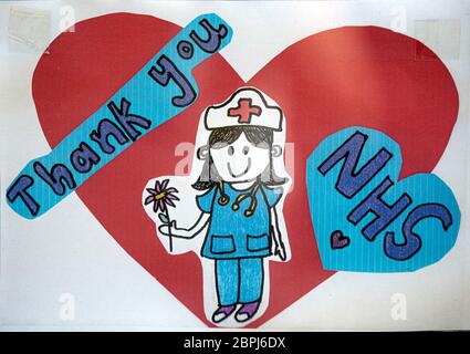 Thankyou posters to the nhs May 2020 Stock Photo - Alamy