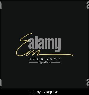 EM Letter Signature Logo Template elegant design logo. Hand drawn ...