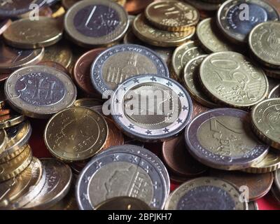 Euro coins money (EUR), currency of European Union useful as a ...