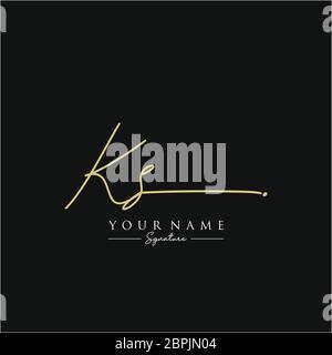 Initial Letter KS Logo - Handwritten Signature Style Logo - Minimal ...