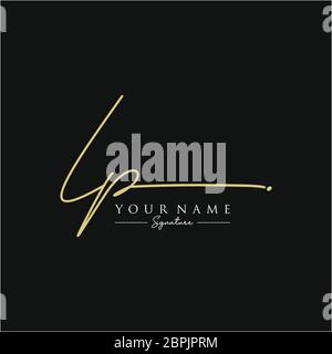 LP Initial letter handwriting and signature logo. A concept handwriting ...