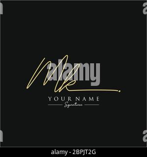 Initial Letter MK Logo - Handwritten Signature Style Logo - Vector Logo ...