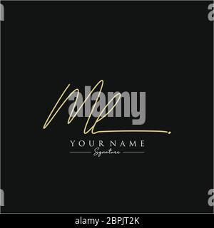 ML Initial letter handwriting and signature logo. A concept handwriting ...