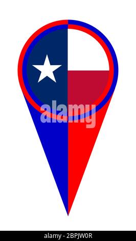 Flag of Texas in pin and USA map Stock Photo - Alamy