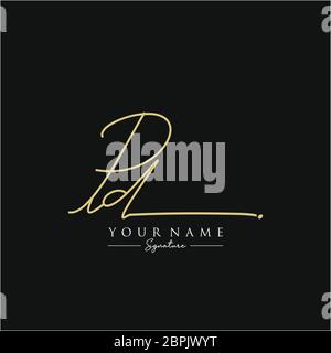 PD Letter Signature Logo Template elegant design logo. Hand drawn ...