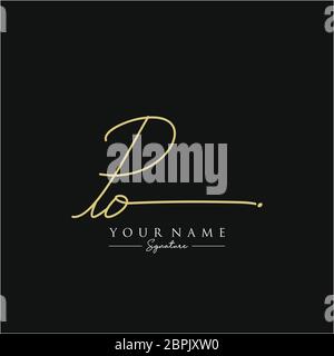 PO Letter Signature Logo Template elegant design logo Sign Symbol ...
