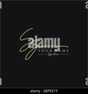 Initial Letter SZ Logo - Handwritten Signature Style Logo - Signature ...