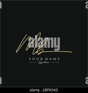 M B MB Initial letter handwriting and signature logo. A concept ...