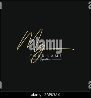 Initial Letter MG Logo - Handwritten Signature Logo - Minimal Vector ...