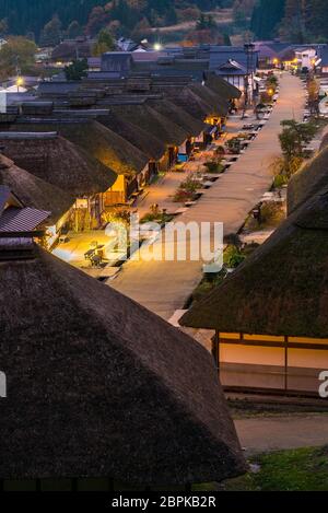 Ouchujuku Village sunset Fukushima Japan Stock Photo - Alamy