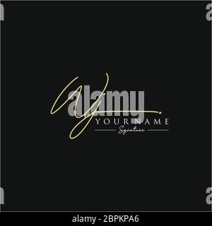 Initial Letter WJ Logo - Handwritten Signature Style Logo - Simple ...