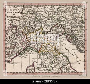 Original old map of Germany from 1875 geography textbook Stock Photo ...