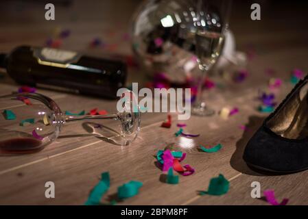 the mess left behind after too much partying Stock Photo - Alamy