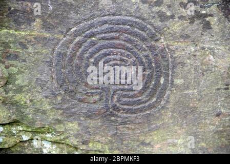 Bronze Age Labyrinth Rock Carvings at Rocky Valley, Between Boscastle ...