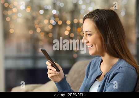 Teenager girl use smart phone, share social media, chatting by mobile ...