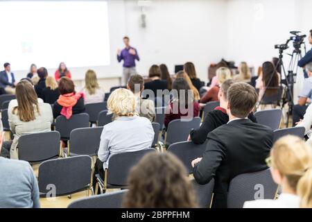 Media interview and round table discussion at popular scientific ...