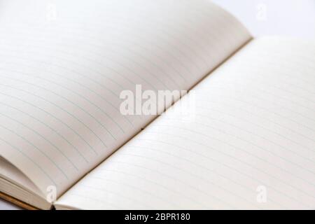 Open blank notebook mockup closeup view. Open blank notebook closeup ...