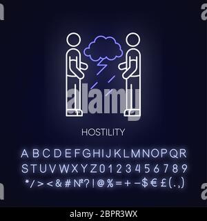 Distrust neon light icon. Outer glowing effect. Lack of trust ...