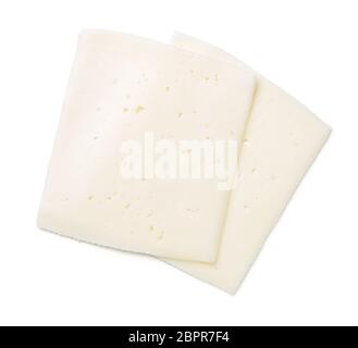 Goat Cheese Slices Isolated On White Background Stock Photo - Alamy