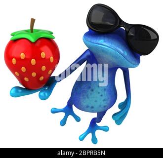 Fun blue frog - 3D Illustration Stock Photo - Alamy