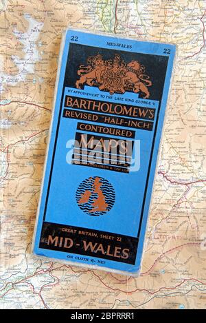 Bartholomew's Map revised half-inches contoured maps. Cardigan Great ...