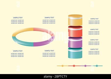 Infographic of process in four steps vector. All is on the yellow ...