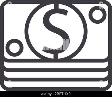 bills money dollars line style icon vector illustration design Stock ...