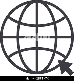 sphere browser with mouse arrow line style Stock Vector Image & Art - Alamy