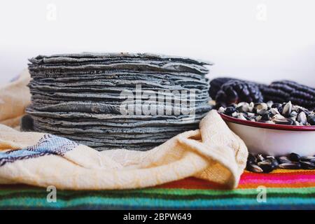 tortillas azules, blue corn, mexican food traditional food in mexico ...
