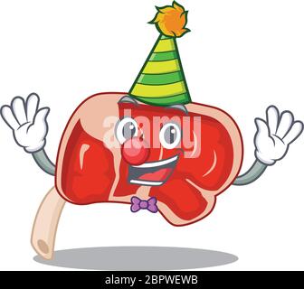 Funny prime rib cartoon design with tongue out face Stock Vector Image ...