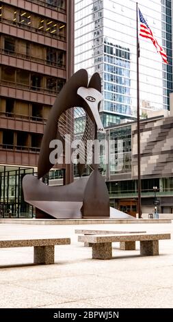 View of Chicago's Picasso, an untitled monumental sculpture by Pablo ...