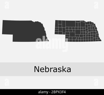Nebraska map outline state vector illustration Stock Vector Image & Art ...