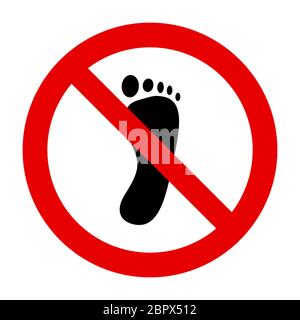 Foot and prohibition sign Stock Photo - Alamy