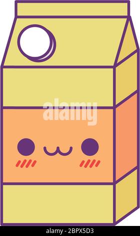 juice box cartoon line style icon design, Kawaii food cute expression ...