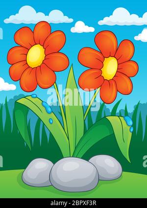 Flower topic image 2 - picture illustration Stock Photo - Alamy