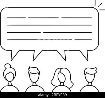 Smartphone forum icon outline vector. Online chat. Media group Stock ...