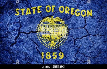 State of Oregon on dry earth ground texture background Stock Photo - Alamy