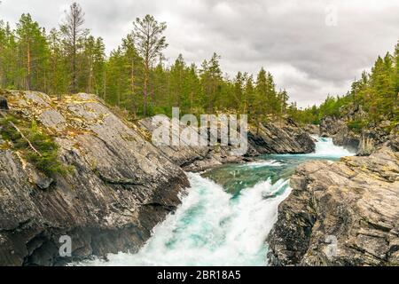 This is landscape along river Finna in the province of Oppland, Norway ...