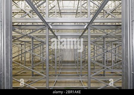 Empty Shelving System Steel Racks in New Warehouse Stock Photo - Alamy