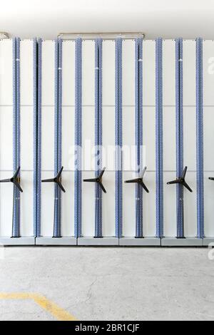 Mobile Aisle Shelving Roller Racking System Archive Storage Stock Photo ...