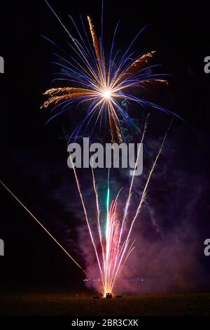 Fireworks during a wedding reception at Rockbeare Manor near Exeter ...