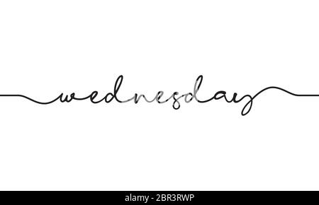 Wednesday calligraphy hand lettering isolated on white. Handwritten ...
