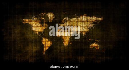 Political Instability on a Grunge World Map Stock Photo - Alamy