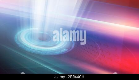 Graphical modern digital studio background with digital elements on ...