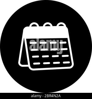 calendar planner icon over white background, line style, vector ...