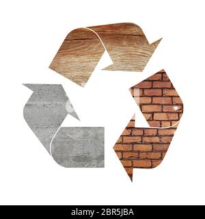 Illustration recycling symbol of different industrial construction ...