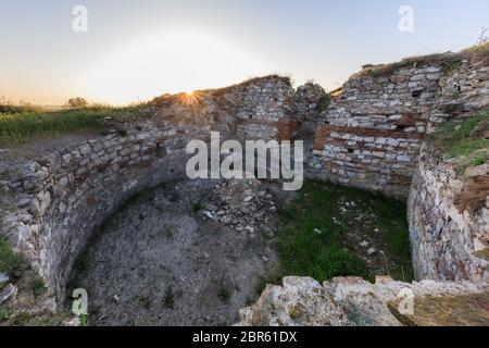 Roman ruins of Halmyris Fortressl. Dobrogea Romania. Aerial view Stock ...