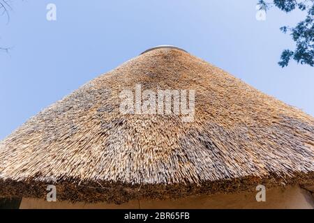 African style thatch grass roofs round bungalow buildings holiday camps ...