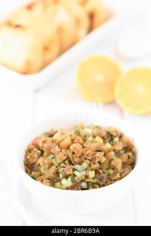 Chilean Pebre Salsa or Sauce made of Cochayuyo (lat. Durvillaea ...